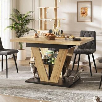 Generic Erweiterungstisch 110-140 x 80 x 75 cm - ge&auml;dertes Holztablett, erweiterbar von K&uuml;che bis Wohnzimmer