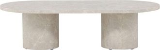 Venture Design Venture Home - Table basse ovale effet marbre 120x60cm - Beige - Narvik