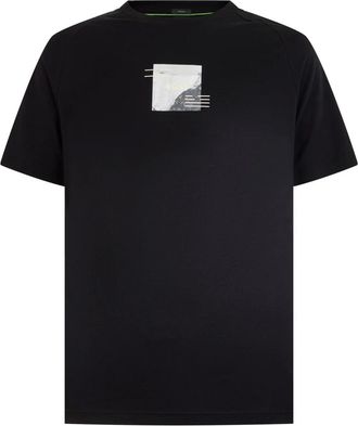 HUGO BOSS Homme, Tops, Noir, Taille: 2XL T-shirt en coton avec imprim&eacute;