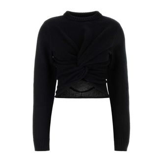 Balenciaga Rundhals-Pullover - - Knitwear - Damen - Schwarzk - XS