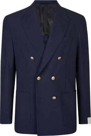 Eleventy Homme, Vestes, Bleu, Taille: XL Giacca Doppio Petto P Lancia