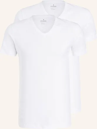 Ragman Ragman 2er-Pack V-Shirts weiss
