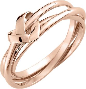 Edenly Origami Herz Trilogie-Ring - 750er Ros&eacute;gold (18 Karat)
