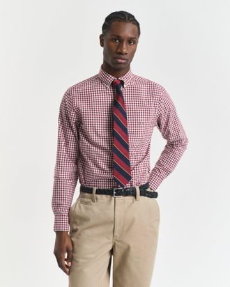 GANT Herren Regular Fit Classic Gingham Popeline Hemd (XXXL) PLUMPED Rot