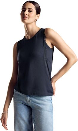 Street One Damen A321670 Top mit Häkelkante, deep Blue, 46