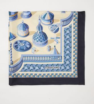 Ferragamo Seidentuch FERRAGAMO Damen Farbe Ivory