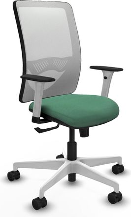 Piqueras y Crespo Gr&uuml;ner Schreibtischstuhl Zulema mit wei&szlig;en und schwarzen Armlehnen, h&ouml;henverstellbare Lendenwirbelst&uuml;tze, ausgestattet mit Sincro 3 Positionen und Sch