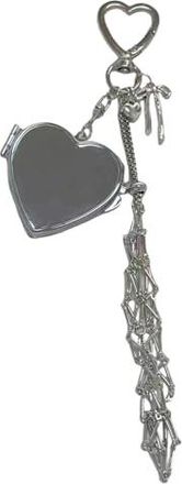 Generico Porte-stylo - Porte-cl&eacute;s en m&eacute;tal pour ranger votre maquillage, porte-cl&eacute;s avec miroir | Pour les jeunes femmes, cadeau voyage, bureau, camping, Aimer