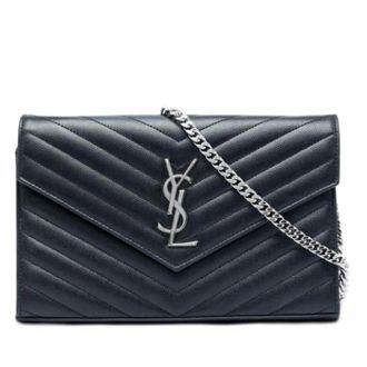 Saint Laurent Portefeuille sur cha&icirc;ne Pre-owned - Femme - Pre-owned - Noir - Taille: ONE Size