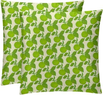Generic Kissenbezüge, Motiv: grüne Äpfel, 2 Stück, personalisierbar