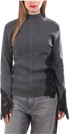 Pinko Pinko, Femme, Pulls, Gris, Taille: 44 FR Pinko - Maille > Maille &agrave; col rond