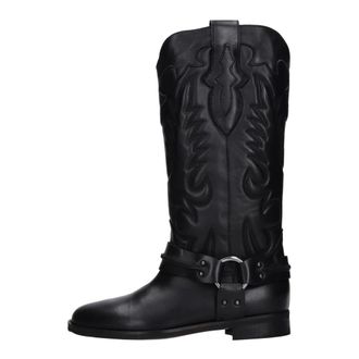 Gis&egrave;l moir&egrave; Femme, Chaussures, Noir, Taille: 41 EU High Bottes