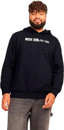 Jack & Jones Sweat à capuche pour homme, grande taille, avec logo, Noir, 8XL