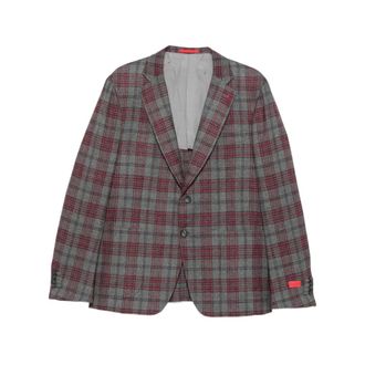 Isaia Homme, Vestes, Multicolore, Taille: 4XL Blazer &agrave; carreaux