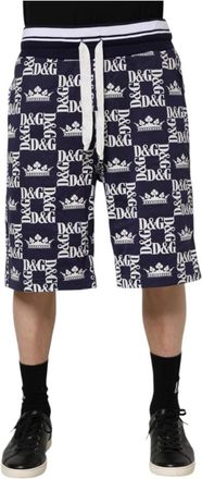 Dolce & Gabbana Homme, Shorts, Bleu, Taille: 2XL DG Logo Print Chino Bermuda Shorts