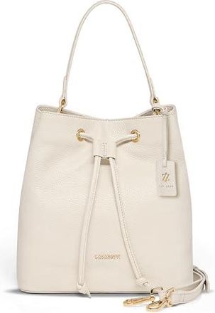 Lazarotti Bologna Sac &agrave; main en cuir v&eacute;ritable pour femme - Sac &agrave; main avec bandouli&egrave;re amovible et r&eacute;glable en longueur - 25 cm, blanc cass&eacute;, Taille unique