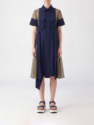 sacai Chemisier-Kleid aus Baumwollmischung