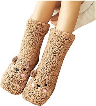 Generic Chaussettes Femme Chaussettes Chaudes Femme Chaussettes Thermiques Femme De Classique Pantoufles Dessin Anim&eacute; Antid&eacute;rapantes &Eacute;paissies Parfaites Pour 