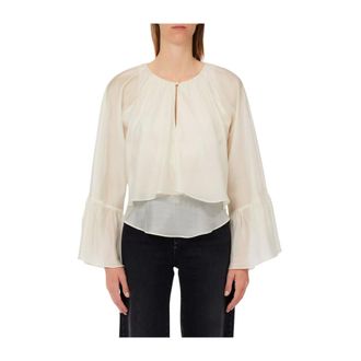 Liu Jo Femme, Blouses et Chemises, Beige, Taille: 36 FR Blouses