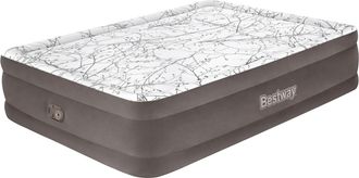 Bestway 80 x 60 x 18/2.03m x 1.52m x 46cm Tritech Cushify Top Air Mattress Queen Built-in AC Pump