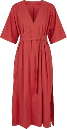ottod'Ame Femme, Robes, Rouge, Taille: 36 FR Robe Midi en Coton