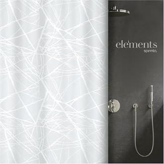 Spirella Kollektion Fores, Duschvorhang Textil 180 x 180 cm, 100% Polyester, Wei&szlig;