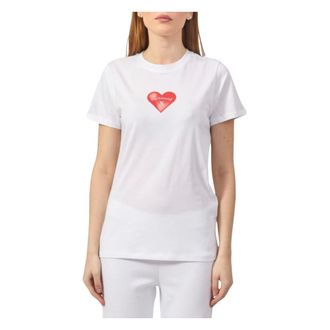 John Richmond Femme, Tops, Blanc, Taille: 40 FR T-shirt Blanc Imprim&eacute; Coeur Femme