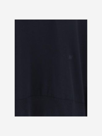 Bottega Veneta Womens Wool Sweater With High Neck Dark Navy