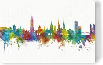 artboxONE Leinwand 60x40 cm Städte Freiburg Germany Skyline von Michael Tompsett