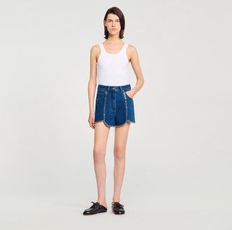 Sandro Jeansshorts mit Strass