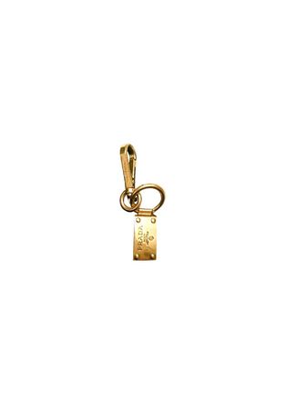 Prada Gold-tone metal logo charm keyring