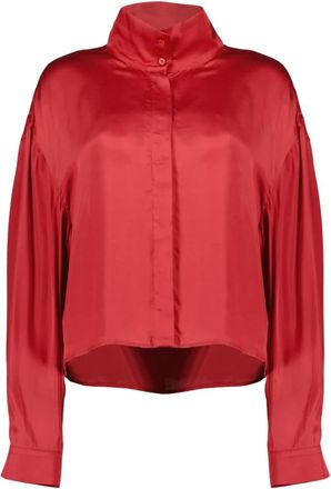 Iro Iro, Femme, Blouses et Chemises, Rouge, Taille: 38 FR Haut &agrave; col montant