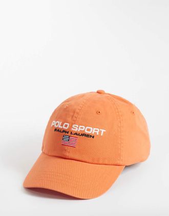 Polo Ralph Lauren Baseball-Cap mit Sports-Flag-Logo in Orange