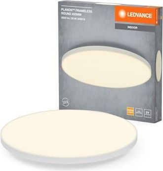 Ledvance Planon Frameless Round Leuchte in Weiß mit fortschrittlicher LED-Technik, 28 W, runde Form (450 mm Durchmesser), warmweiße Lichtfarbe bei 3000 K, Alum