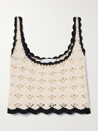Zimmermann Débardeur Raccourci En Coton Crocheté Rhiannon - Crème