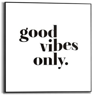 Reinders Gerahmtes Bild, Das gute Leben, Home Office, Bilder, Wanddeko, Room Decor, MDF, Schwarz-Wei&szlig;, 50 x 50cm