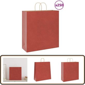 vidaXL Vidaxl - Papiertragetaschen 250 Stk. mit Henkeln Rot 45x17x48 cm
