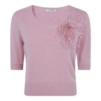 Twinset Femme, Pulls, Rose, Taille: 42 FR Maille &agrave; col rond