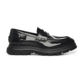 Giuliano Galiano Schwarze flache Lederschuhe- runde Zehe - - Shoes - Herren - Schwarzk - 45 EU