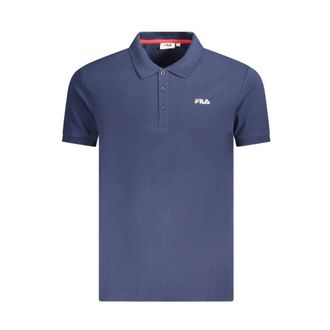 Fila Blaues Baumwoll-Poloshirt mit Stickerei - - Tops - Herren - Blau - M