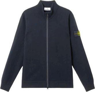 Stone Island Homme, Sweatshirts et sweats à capuche, Bleu, Taille: 2XL Sweat à capuche zippé