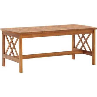 vidaXL Vidaxl - Table basse fixe 102x50x43 cm en bois dacacia massif - Finition &agrave; lhuile - Design &agrave; lattes pour espace de vie &eacute;l&eacute;gant
