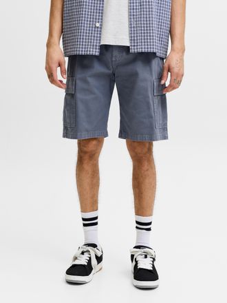 Jack & Jones Cargoshorts JACK & JONES JPSTCOLE HUDSON BELTED CARGO SHORTS MID, Herren, Gr. XXL, N-Gr, castlerock, Web, Obermaterial: 100% Baumwolle, unifarben, rel