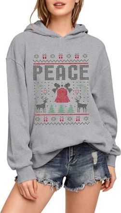 Generic Pulls à manches longues tendance imprimés de Noël avec des designs personnalisés et amusants pour lautomne et lhiver Pull de Noël Sweatshirts pour fem