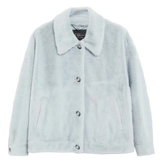 s.Oliver Veste en fausse fourrure - Femme - Vestes - Bleu - Taille: 40 FR