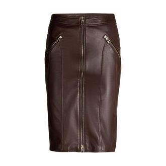 Joop Lederrock mit Rei&szlig;verschlussdetails - - Skirts - Damen - Braun - S