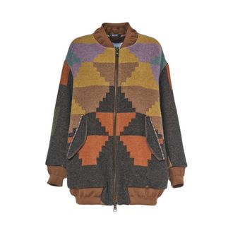 Bazar Deluxe Oversized Bomberjacke mit Grafikdruck - - Jackets - Damen - Mehrfarbig - 2XS