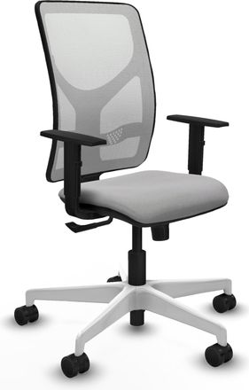 Piqueras y Crespo Schreibtischstuhl mit Rollen, 1D-Armlehnen, h&ouml;henverstellbare Lendenwirbelst&uuml;tze, ausgestattet mit 3 Positionen und Schneideschaum, Wei&szlig;/Hellgrau