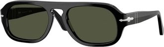 Persol unisex, Accessoires, Noir, Taille: 56 MM Lunettes de soleil Aviateur