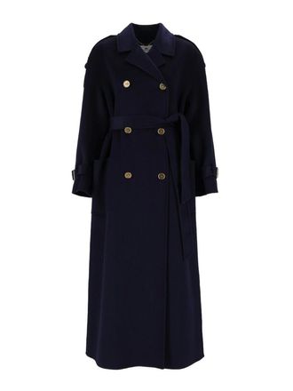 Elisabetta Franchi Manteau Au Genou - Bleu